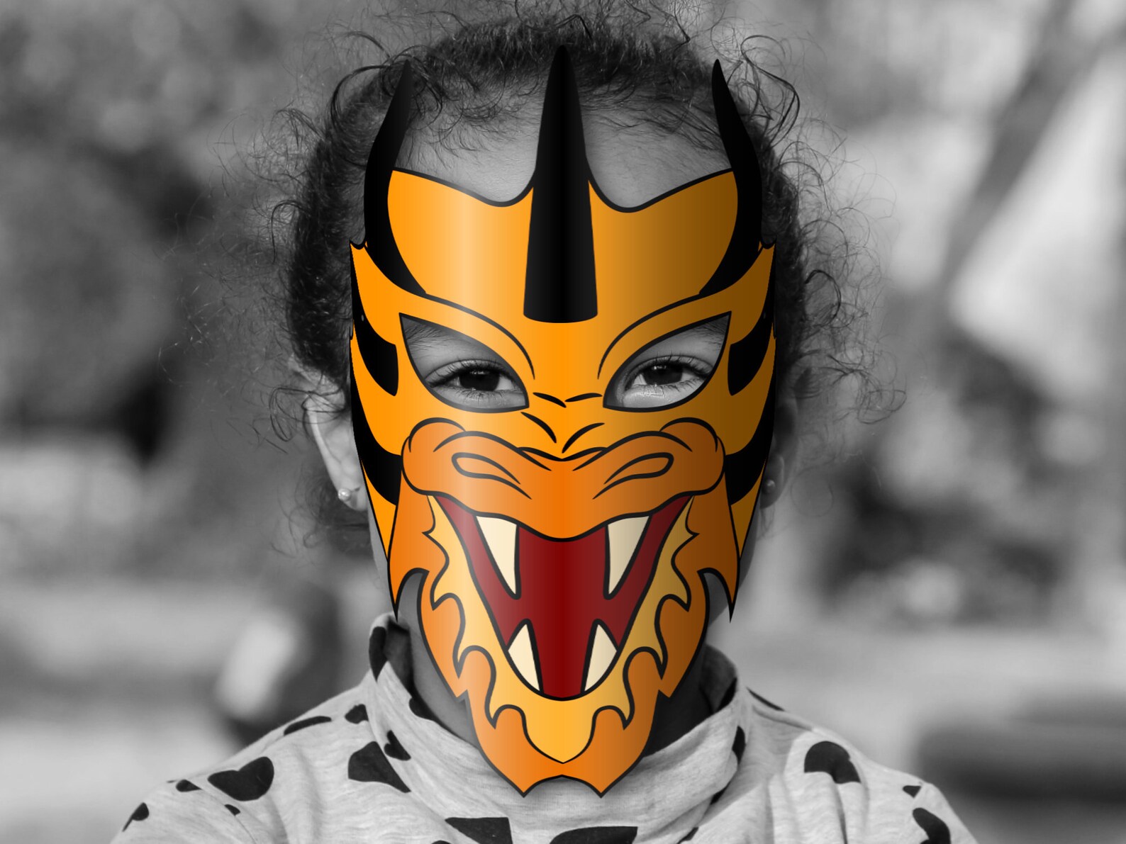 Evil Dragon Mask Printable Paper DIY for Kids and Adults. PDF - Etsy
