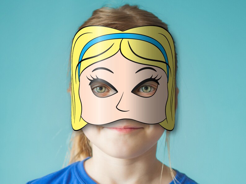 Alice Mask Printable alice in Wonderland Paper DIY for Kids - Etsy
