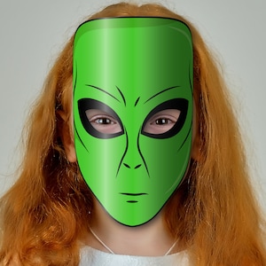 Alien Mask Printable, Paper DIY for Kids and Adults. PDF Template ...