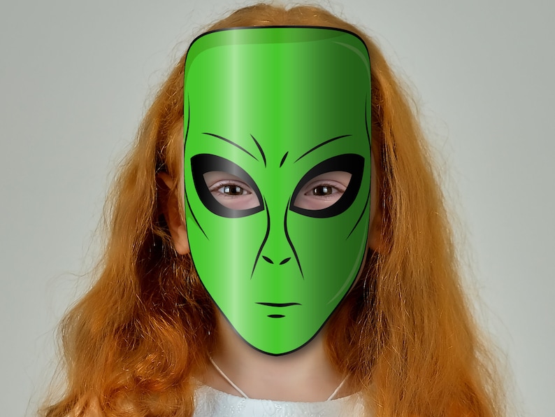 Alien Mask Printable, Paper DIY for Kids and Adults. PDF Template ...