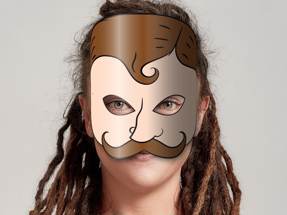 Сircus Athlete Mask Printable Paper DIY for Kids and Adults. - Etsy