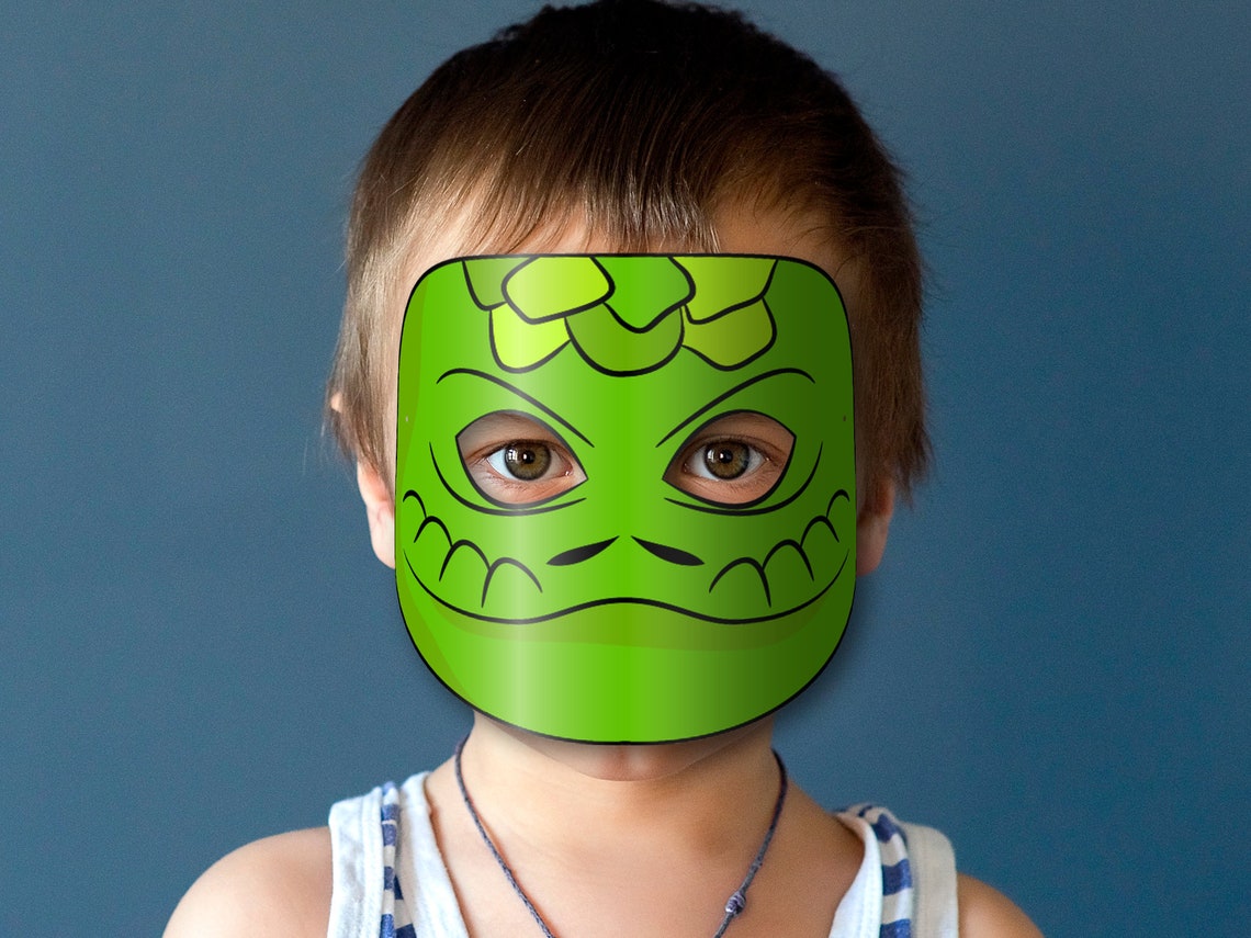 Lizard Mask Printable, Paper DIY for Kids and Adults. PDF Template ...