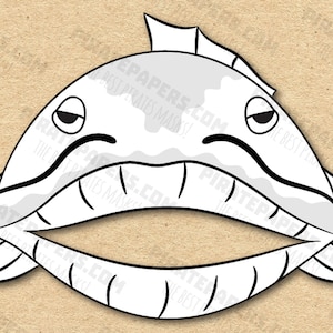 Pond Animals Masks Printable Coloring, Catfish, Frog, Turtle, Duck ...