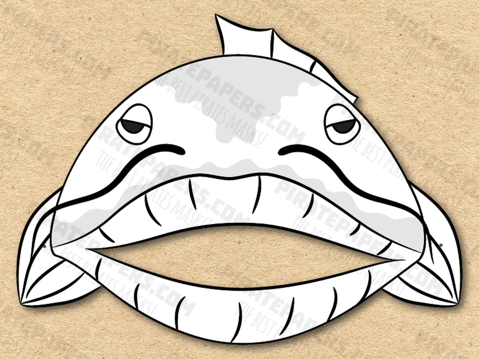 Catfish Mask Printable Coloring, Paper DIY for Kids and Adults. PDF ...