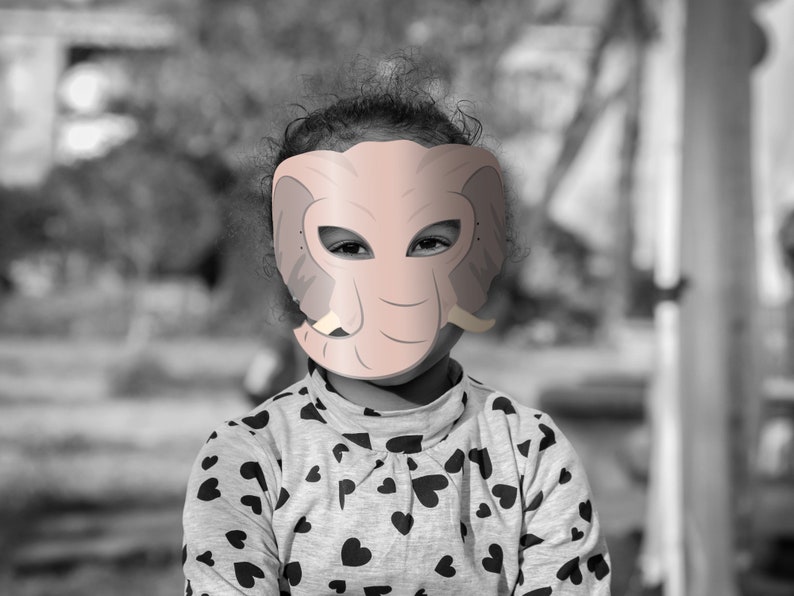 Elephant Mask Printable Paper DIY for Kids and Adults. PDF - Etsy