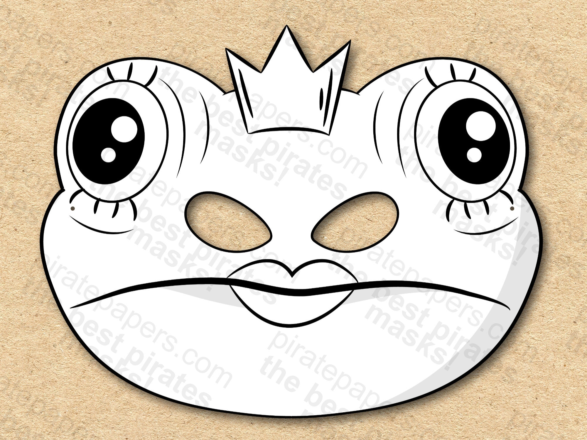 Frog Princess Mask Printable Coloring Paper DIY for Kids and - Etsy