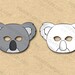 Koala Masks Printable Color + Coloring, Paper DIY for Kids and Adults ...