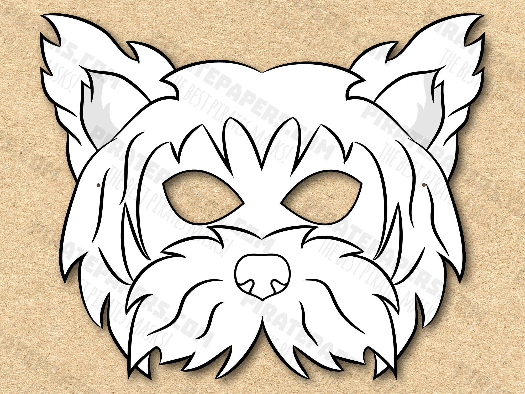 Dog Breeds 2 Masks Printable Coloring, Yorkshire Terrier Dog, Poodle ...