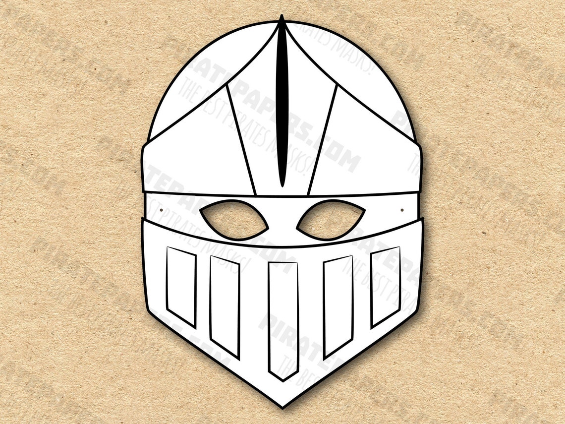 Knight Masks Printable Color Coloring, Paper DIY for Kids and Adults ...