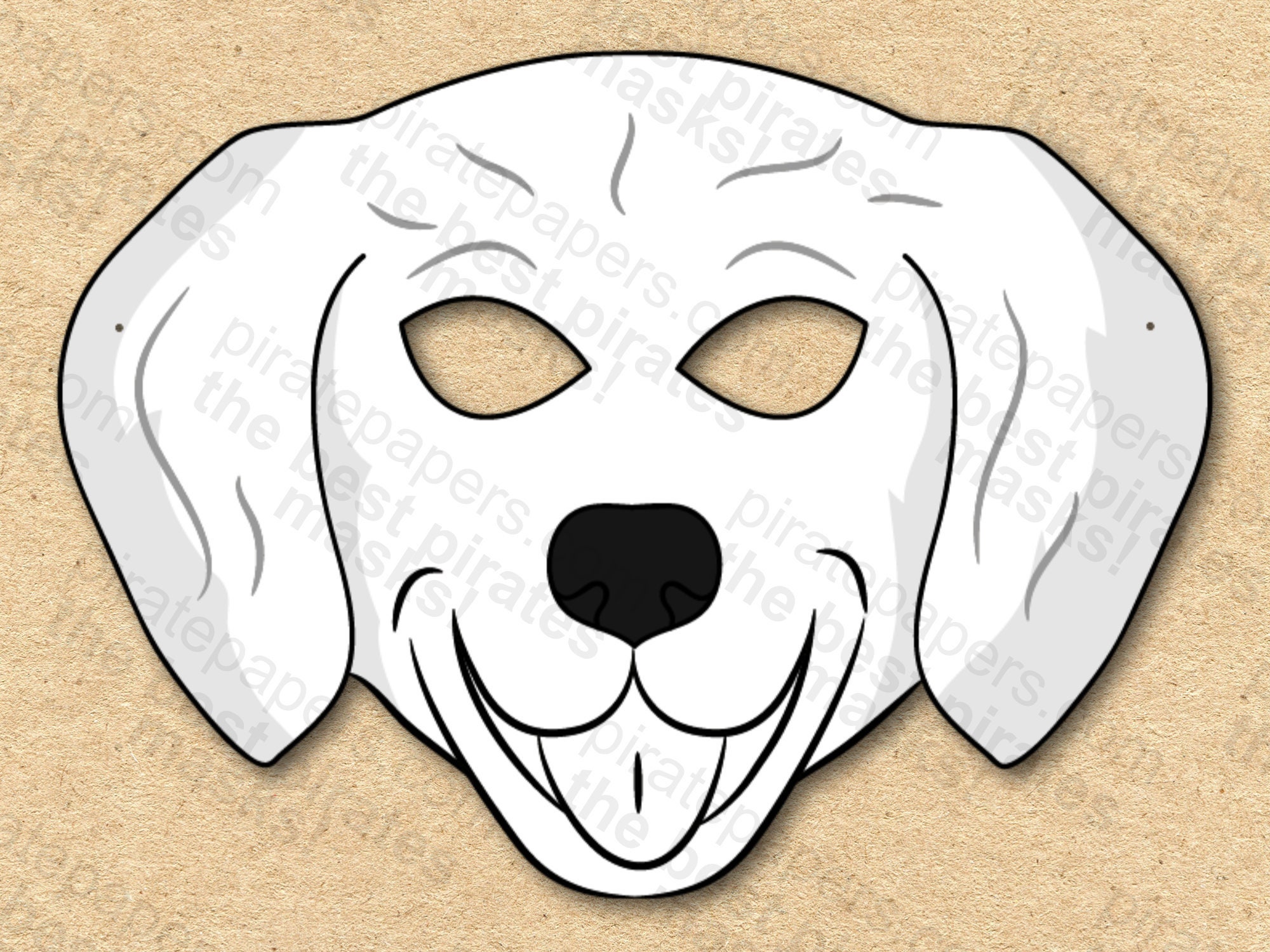Dog Retriever Mask Printable Coloring Breed Paper DIY for - Etsy