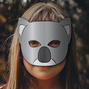 Koala Masks Printable Color + Coloring, Paper DIY for Kids and Adults ...