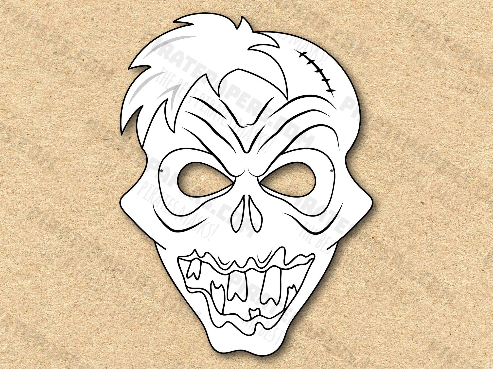 Evil Masks Printable Color Coloring, Paper DIY for Kids and Adults. PDF ...