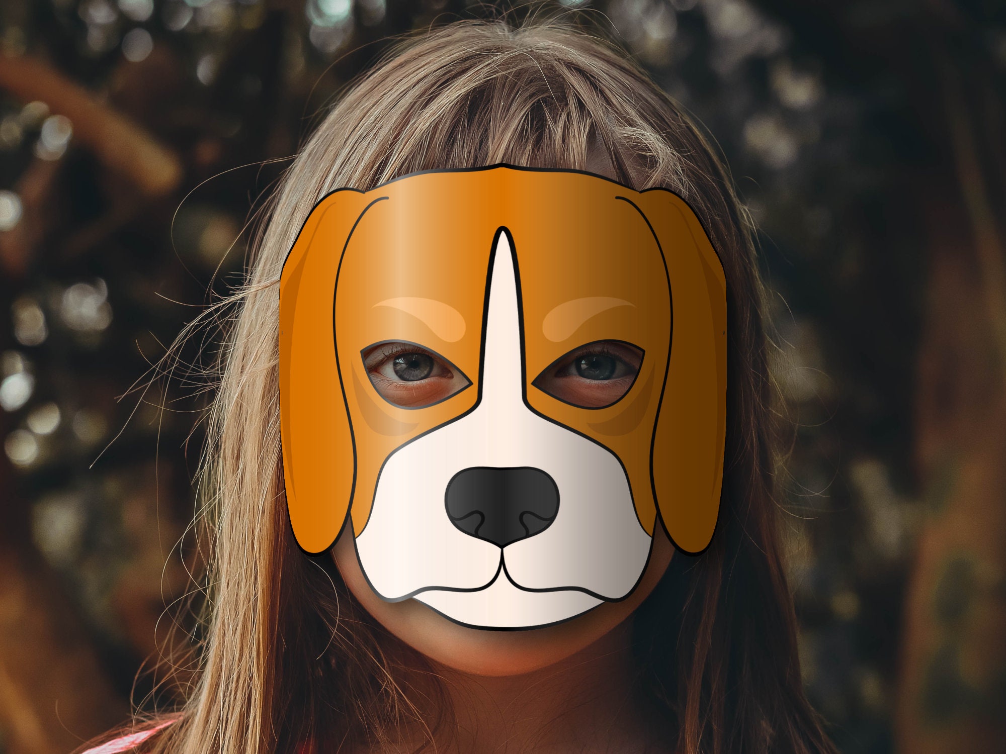 Dog Beagle Mask Printable Breed, Paper DIY for Kids and Adults. PDF ...