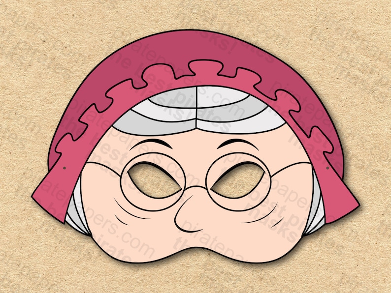 Grandma Color Coloring Printable Mask little Red Riding - Etsy