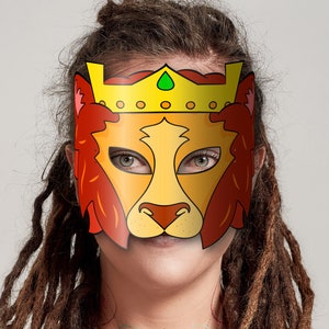 Lion King Mask Printable, Paper DIY for Kids and Adults. PDF Template ...