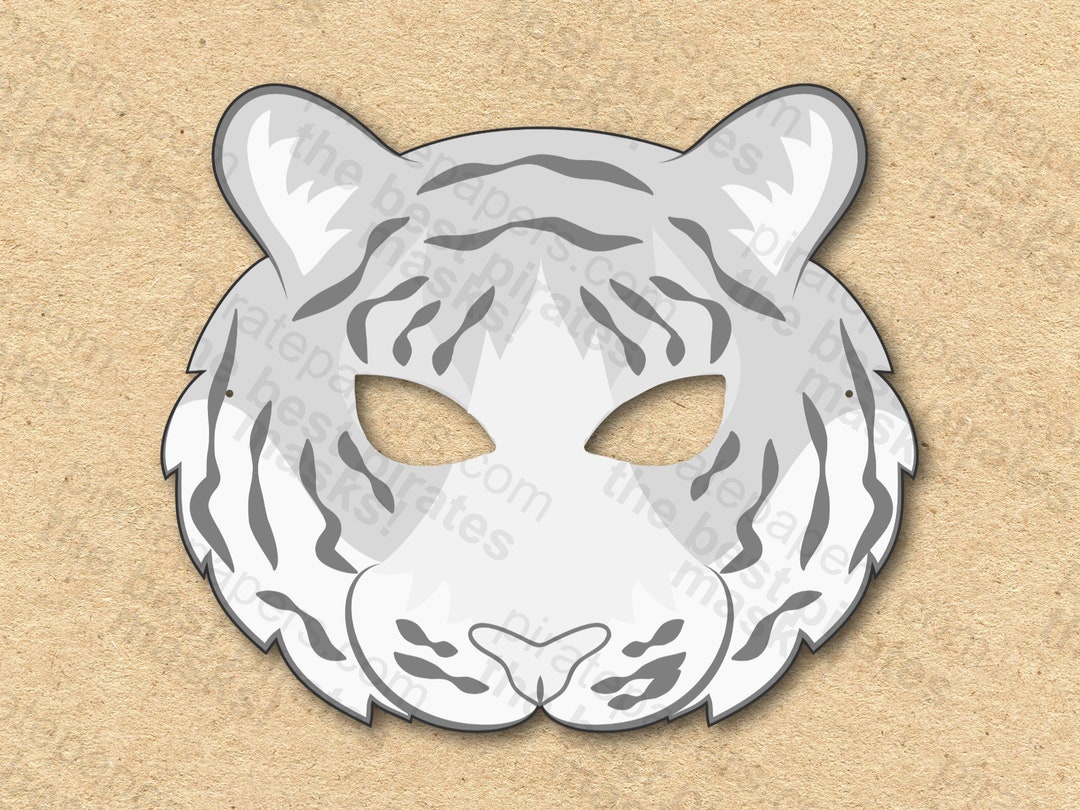 Tiger Mask Printable Coloring Paper DIY for Kids and Adults. - Etsy