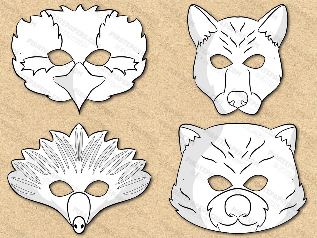 Australian Animals 2 Masks Printable Coloring, Kookaburra, Dingo ...