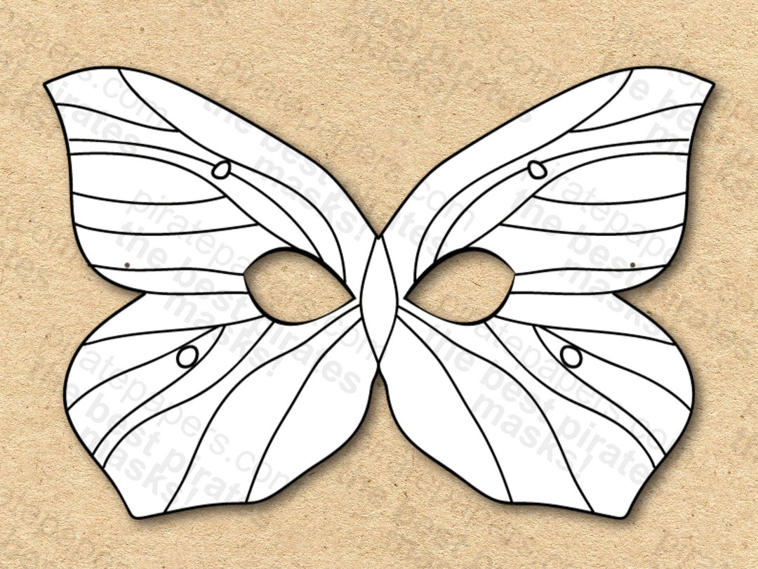 Butterfly Mask Printable Coloring Brimstone Paper DIY for - Etsy