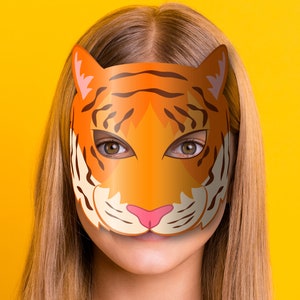 Tiger Mask Printable, Paper DIY for Kids and Adults. PDF Template ...