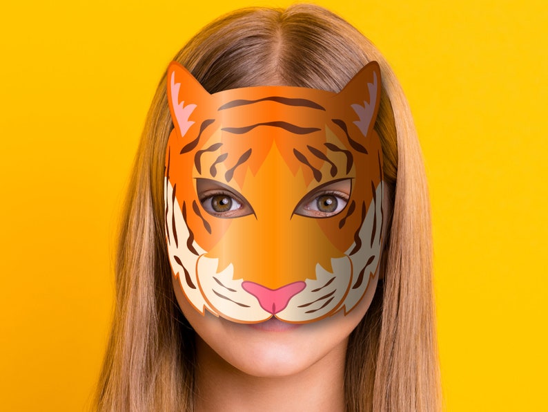 Tiger Mask Printable, Paper DIY for Kids and Adults. PDF Template ...