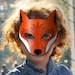Red Fox Mask Printable, Paper DIY for Kids and Adults. PDF Template ...