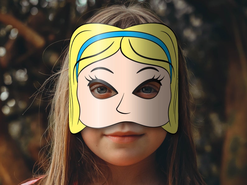 Alice Mask Printable alice in Wonderland Paper DIY for Kids - Etsy