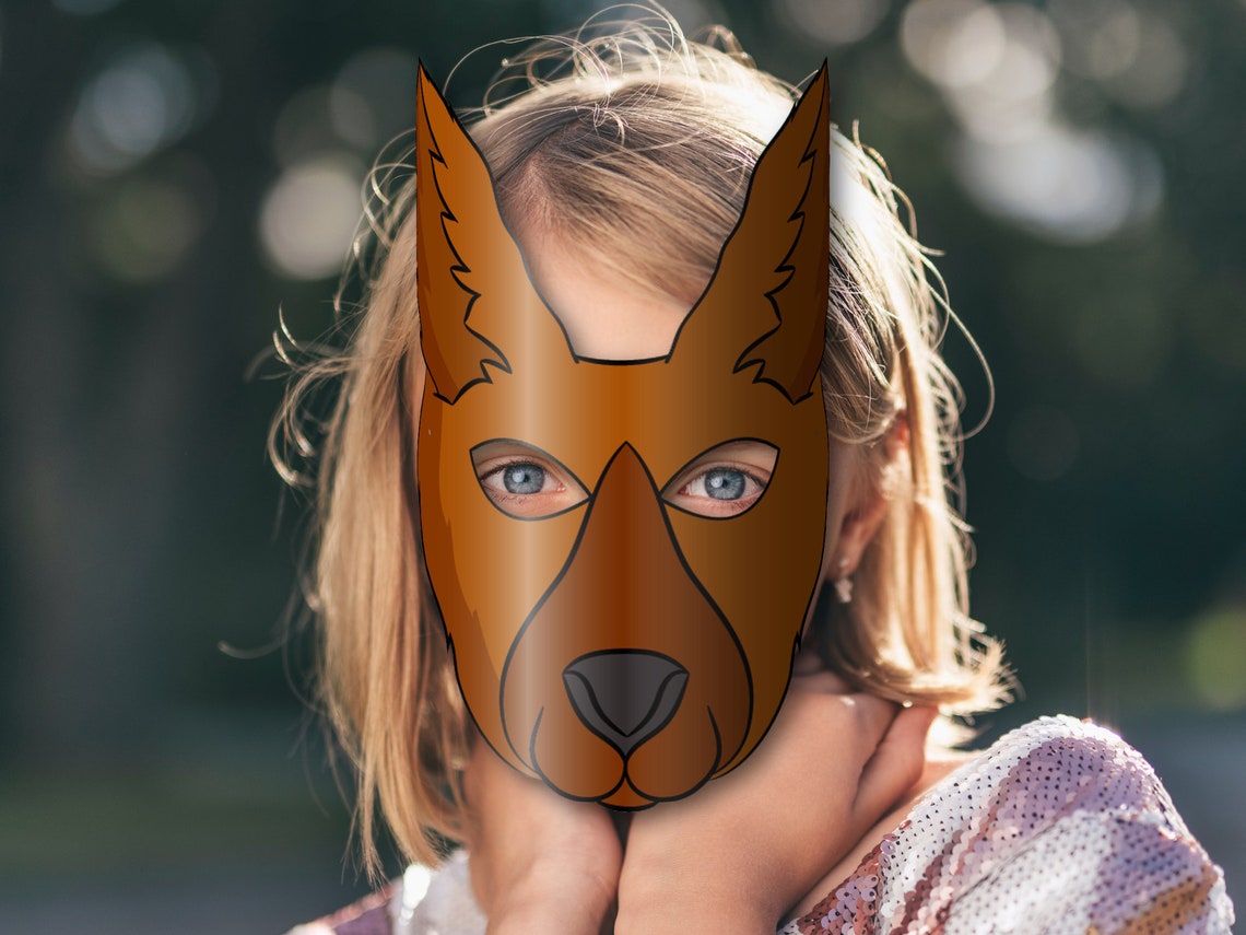 Kangaroo Mask Printable, Paper DIY for Kids and Adults. PDF Template ...