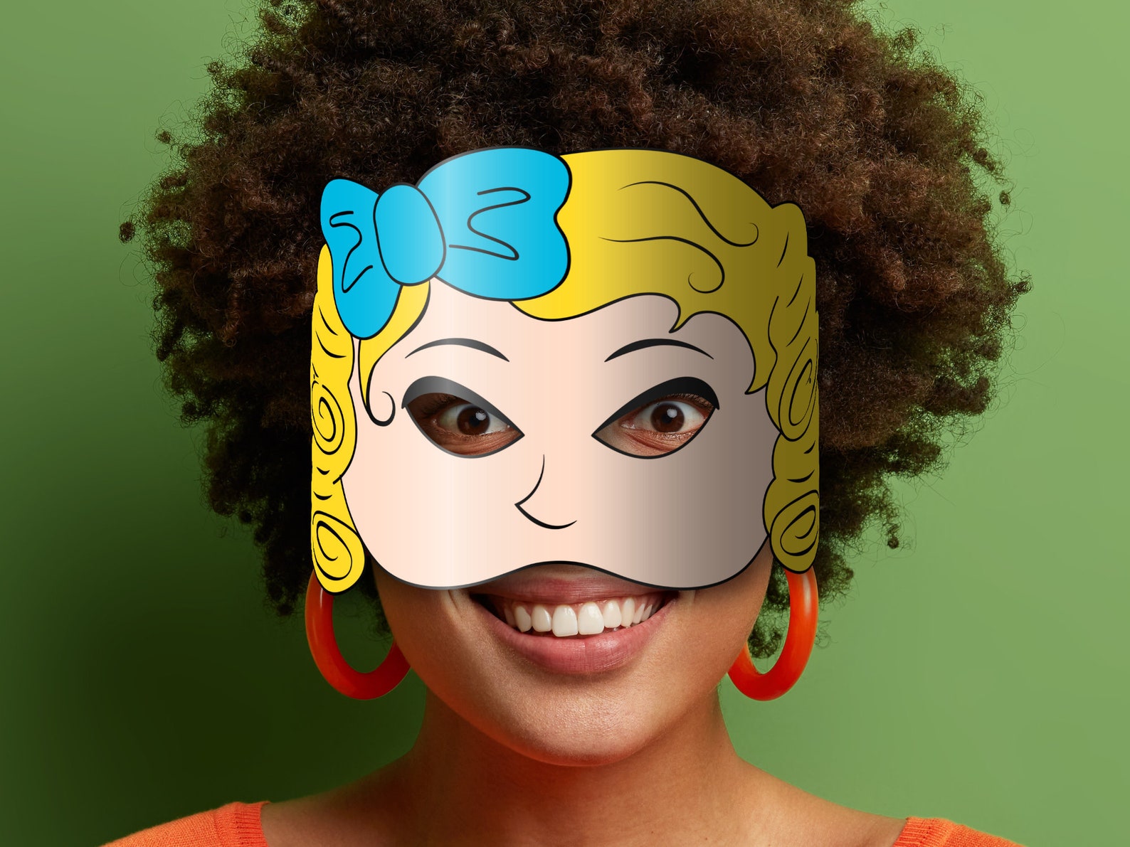 Goldilocks Masks Printable Color + Coloring (goldilocks and the Three ...
