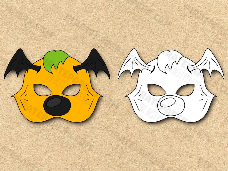 Monster #3 Masks Printable Color + Coloring, Paper DIY for Kids and ...