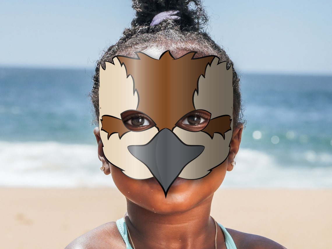 Bird Kookaburra Masks Printable Color Coloring, Paper DIY for Kids and ...