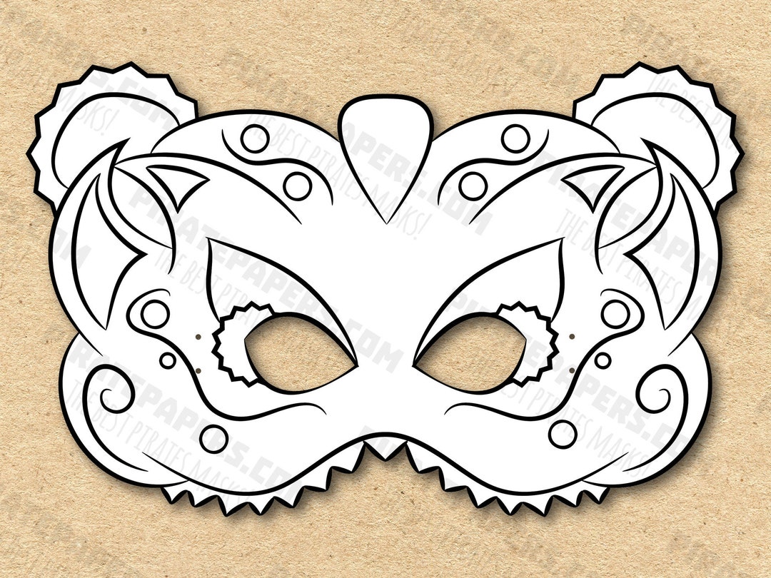Fairy #2 Mask Printable Coloring, Paper DIY for Kids and Adults. PDF ...