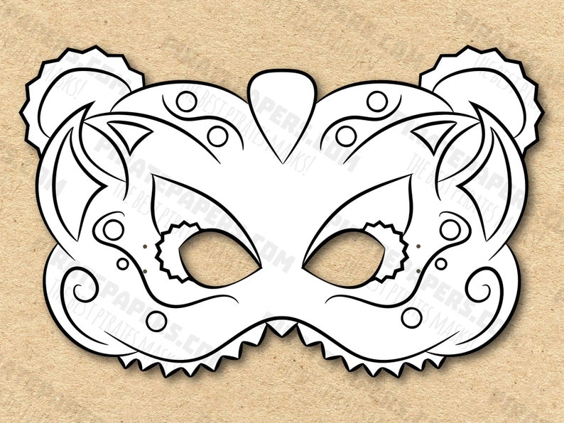 Fairy 2 Mask Printable Coloring, Paper DIY for Kids and Adults. PDF ...