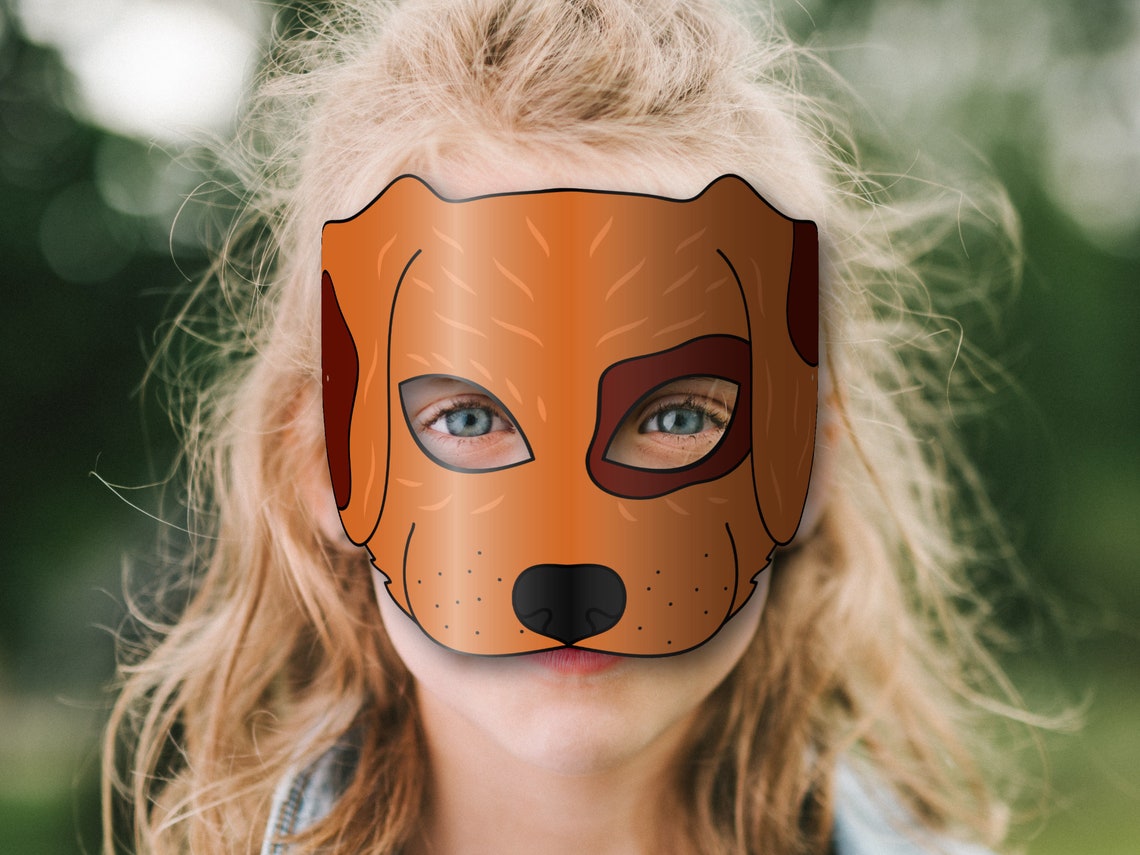 Dog Mask Printable, Paper DIY for Kids and Adults. PDF Template ...