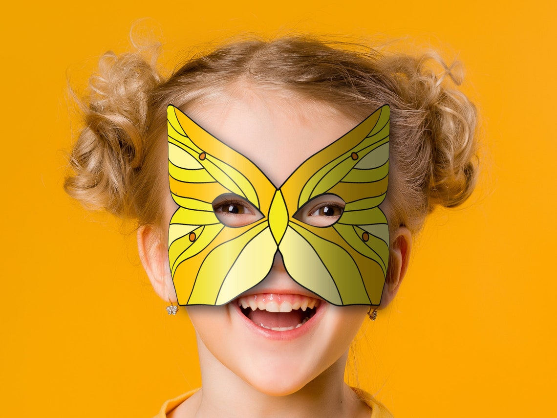 Butterfly Mask Printable Brimstone, Paper DIY for Kids and Adults. PDF ...