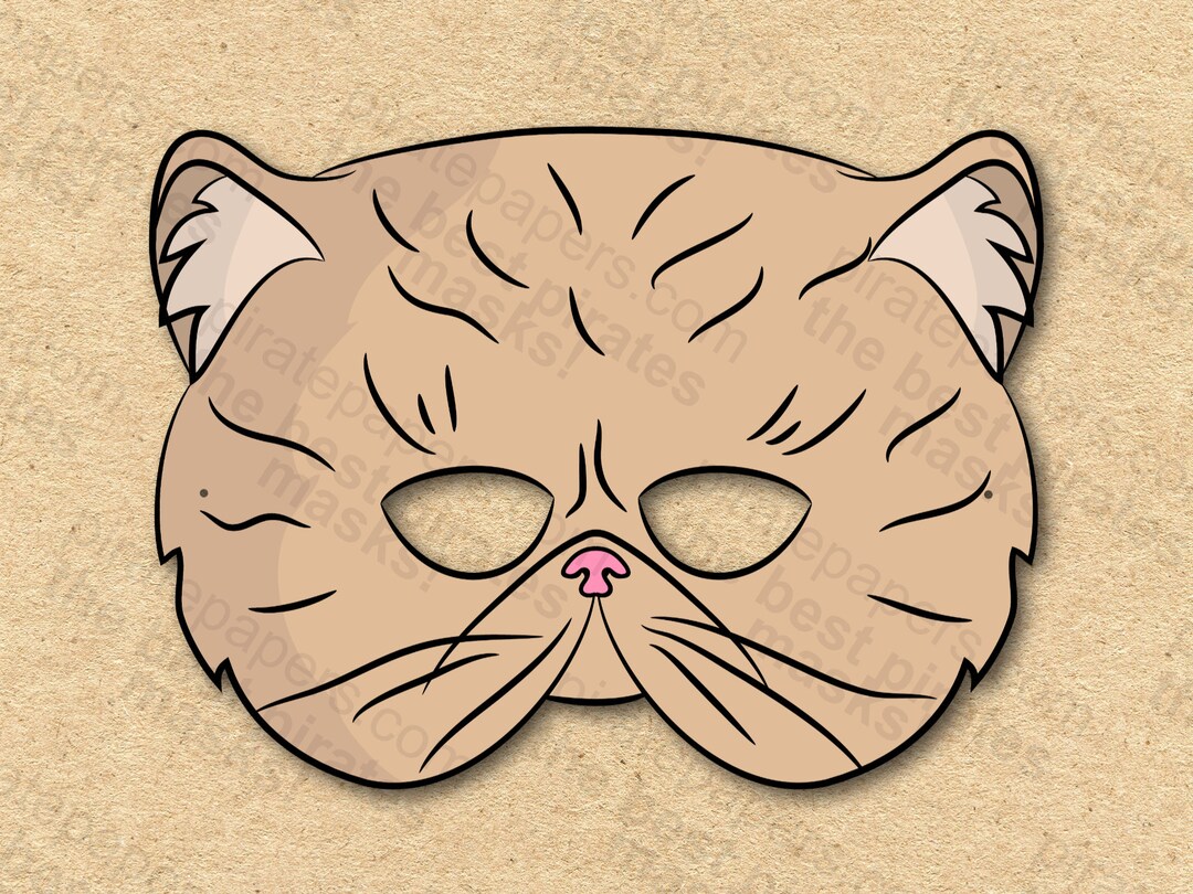 Cat Persian Mask Printable Breed Paper DIY for Kids and - Etsy