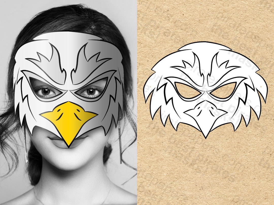 Eagle Masks Printable Color Coloring Paper DIY for Kids and - Etsy