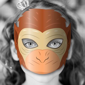Monkey Mask Printable Paper DIY for Kids and Adults. PDF - Etsy