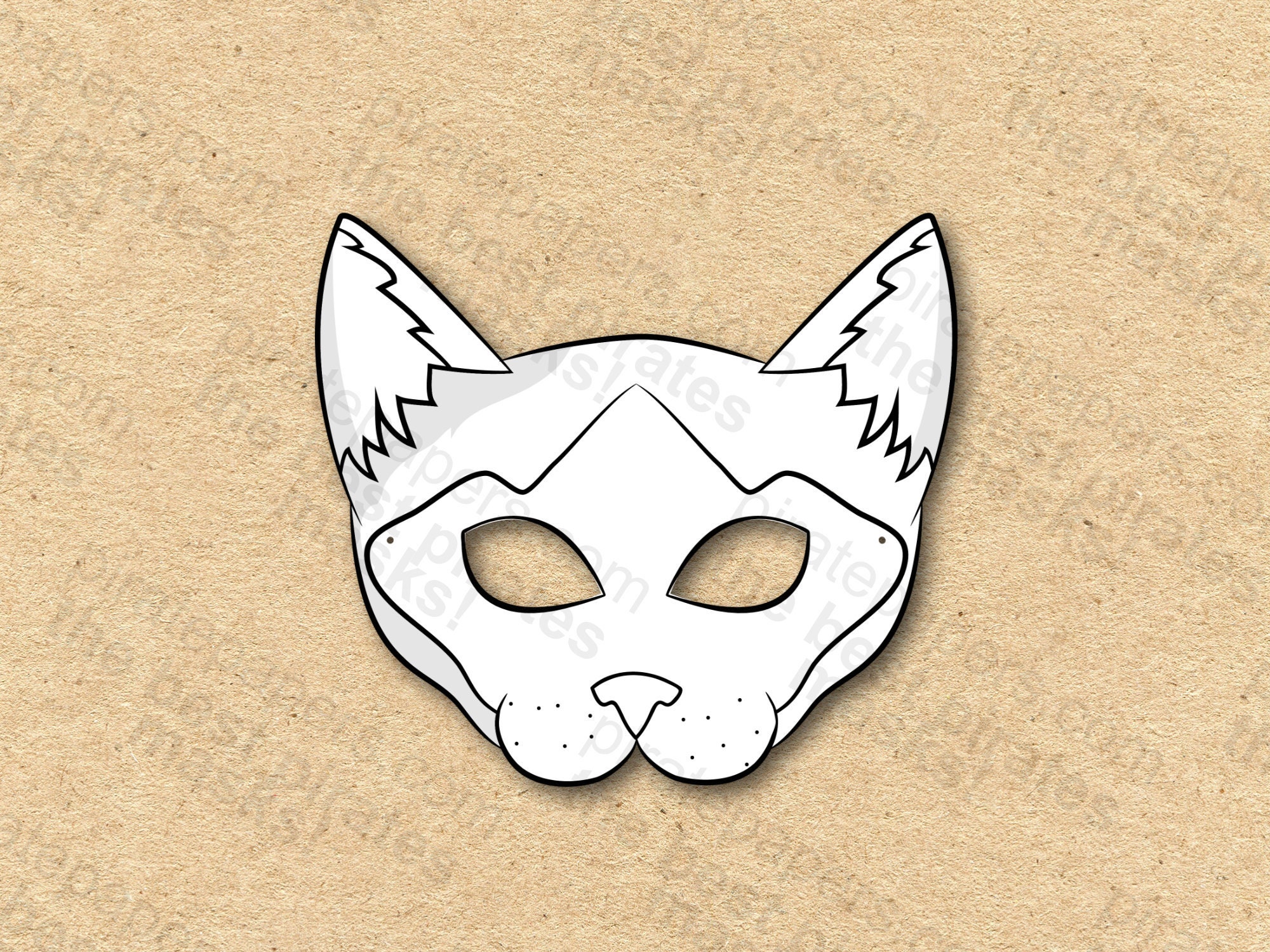 Cat Siamese Mask Printable Coloring Breed Paper DIY for Kids - Etsy
