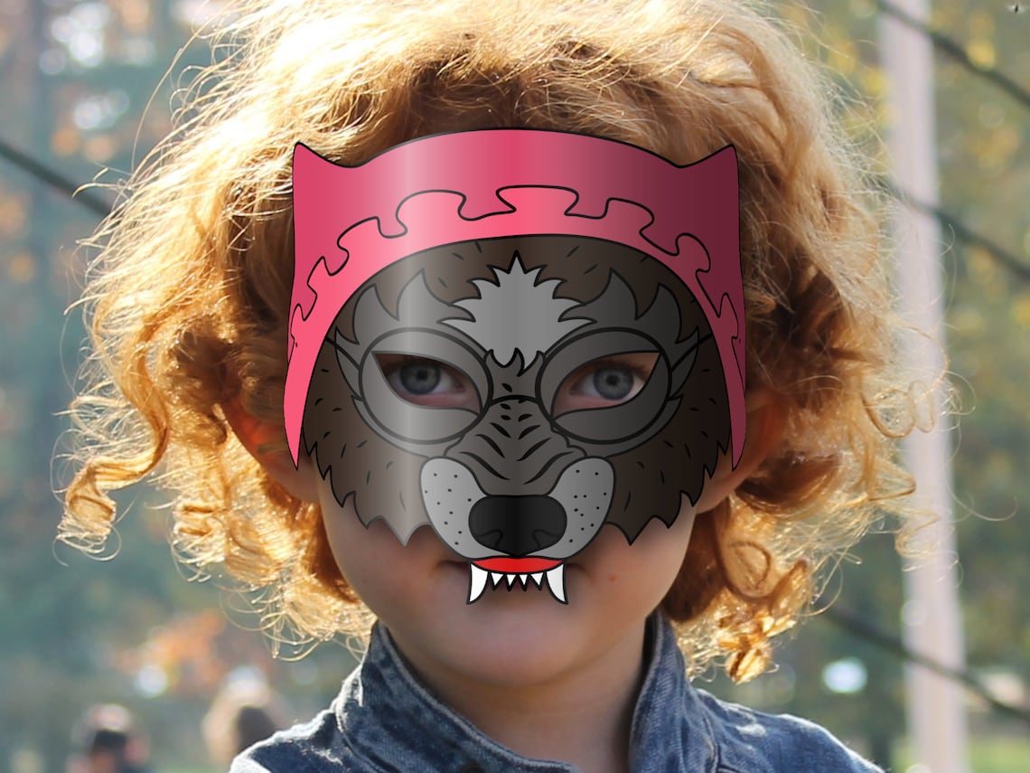 Big Bad Wolf Disguised as Grandma Mask Printable, Paper DIY for Kids ...