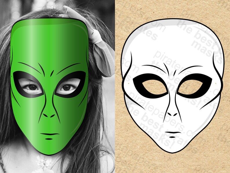 Alien Masks Printable Color Coloring Paper DIY for Kids and - Etsy