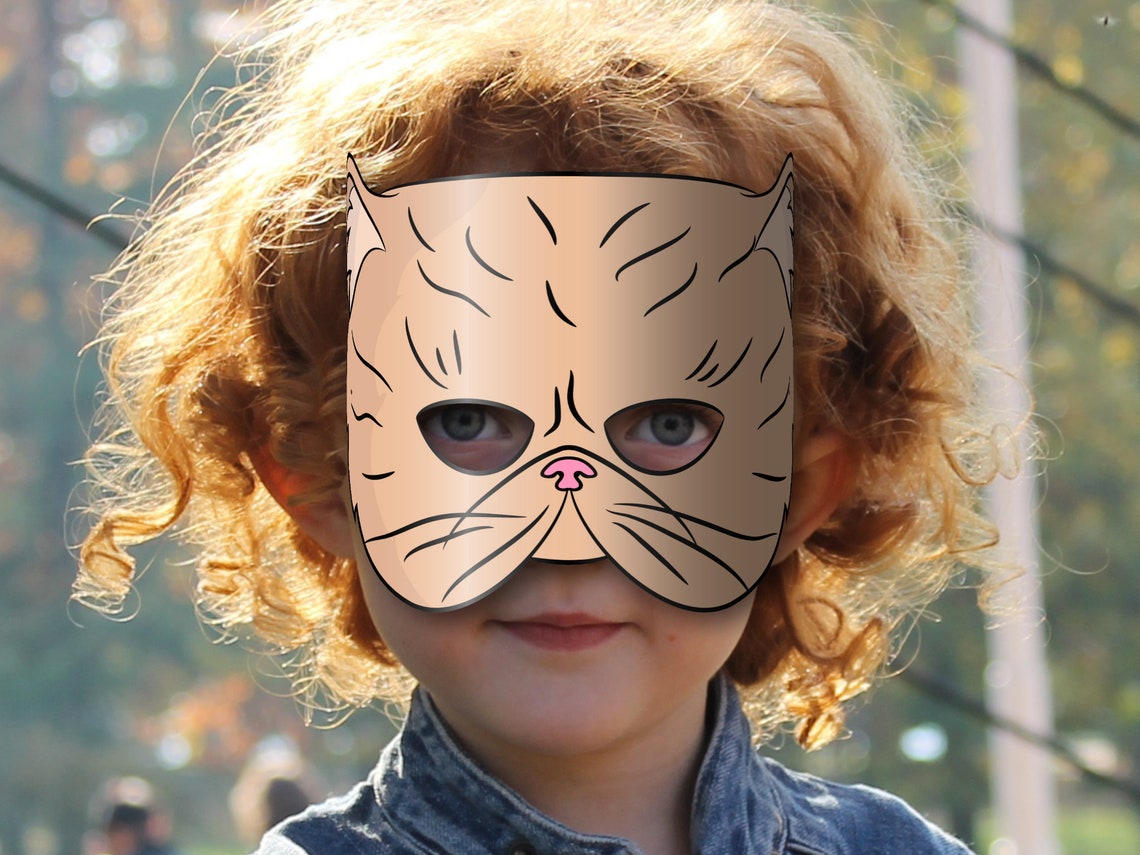 Cat Persian Mask Printable Breed, Paper DIY for Kids and Adults. PDF ...