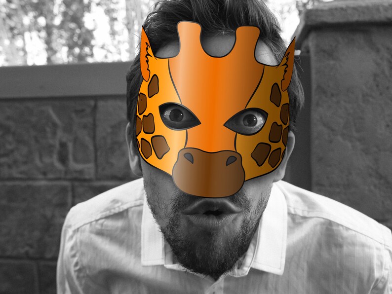 Giraffe Mask Printable Paper DIY for Kids and Adults. PDF - Etsy