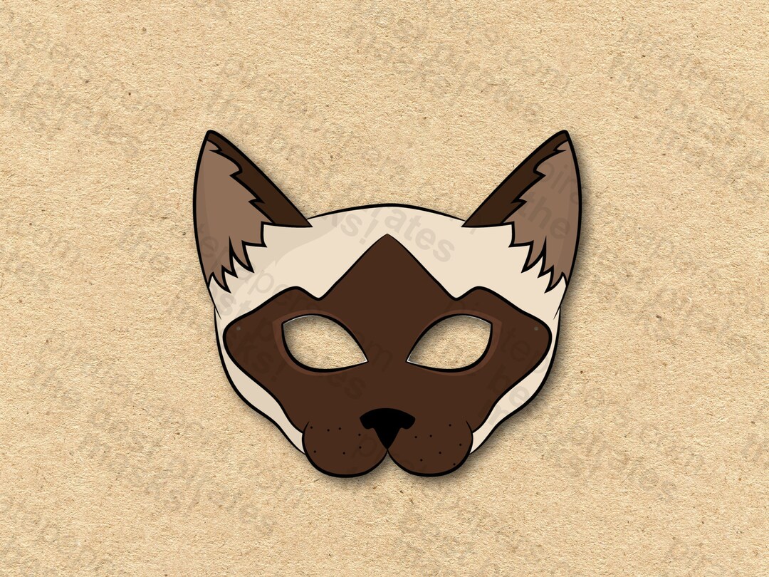 Cat Siamese Mask Printable Breed Paper DIY for Kids and - Etsy
