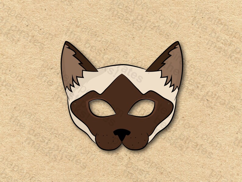 Cat Siamese Mask Printable Breed Paper DIY for Kids and - Etsy