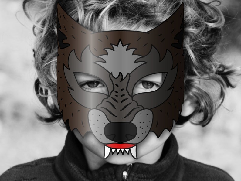 Big Bad Wolf Mask Printable Paper DIY for Kids and Adults. - Etsy Australia