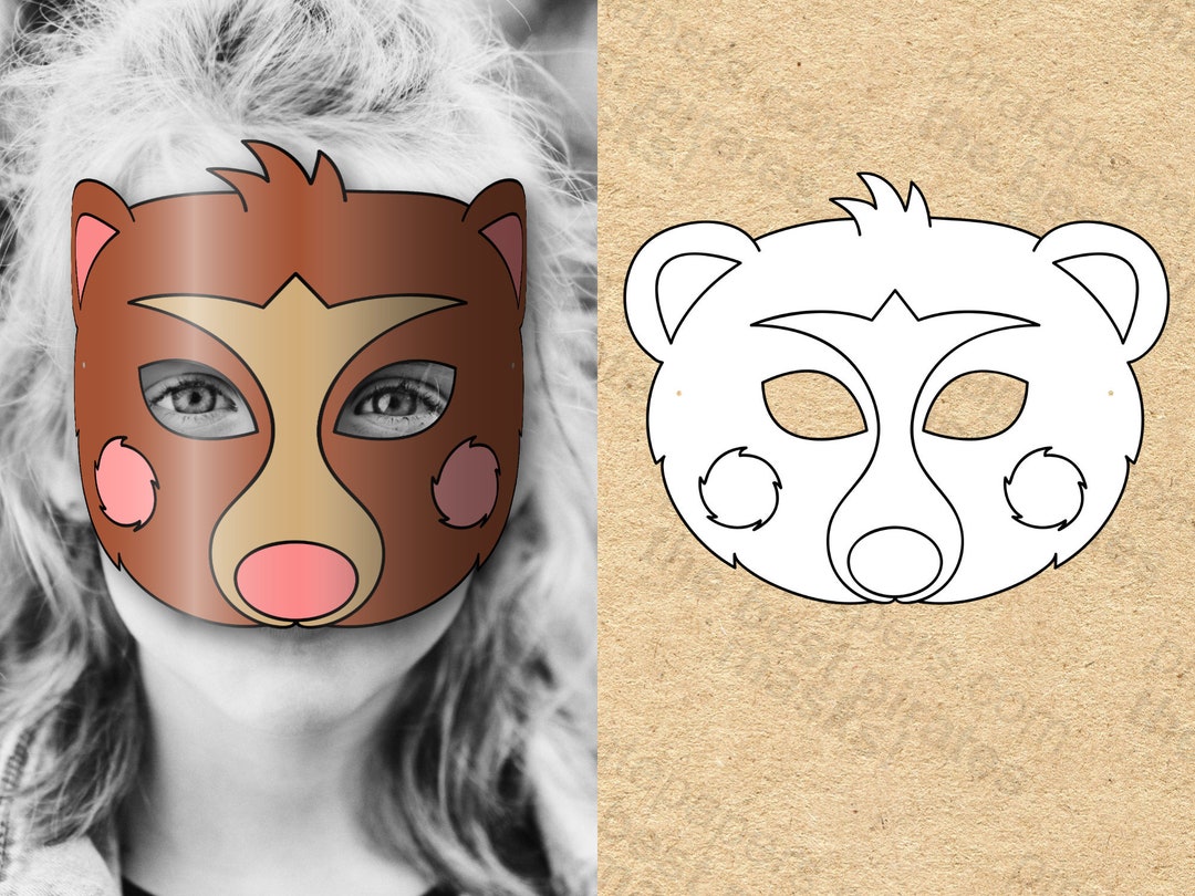 Bear-baby Masks Printable Color Coloring goldilocks and the - Etsy