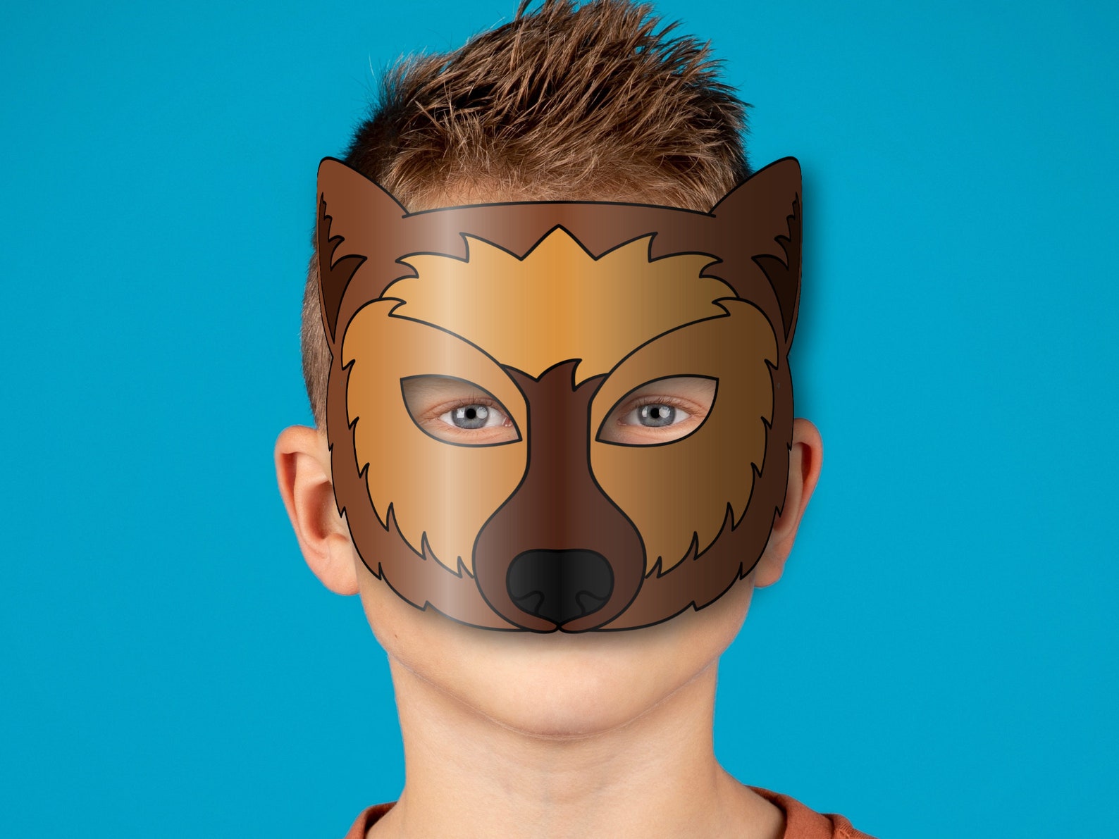 Bear Mask Printable, Paper DIY for Kids and Adults. PDF Template ...