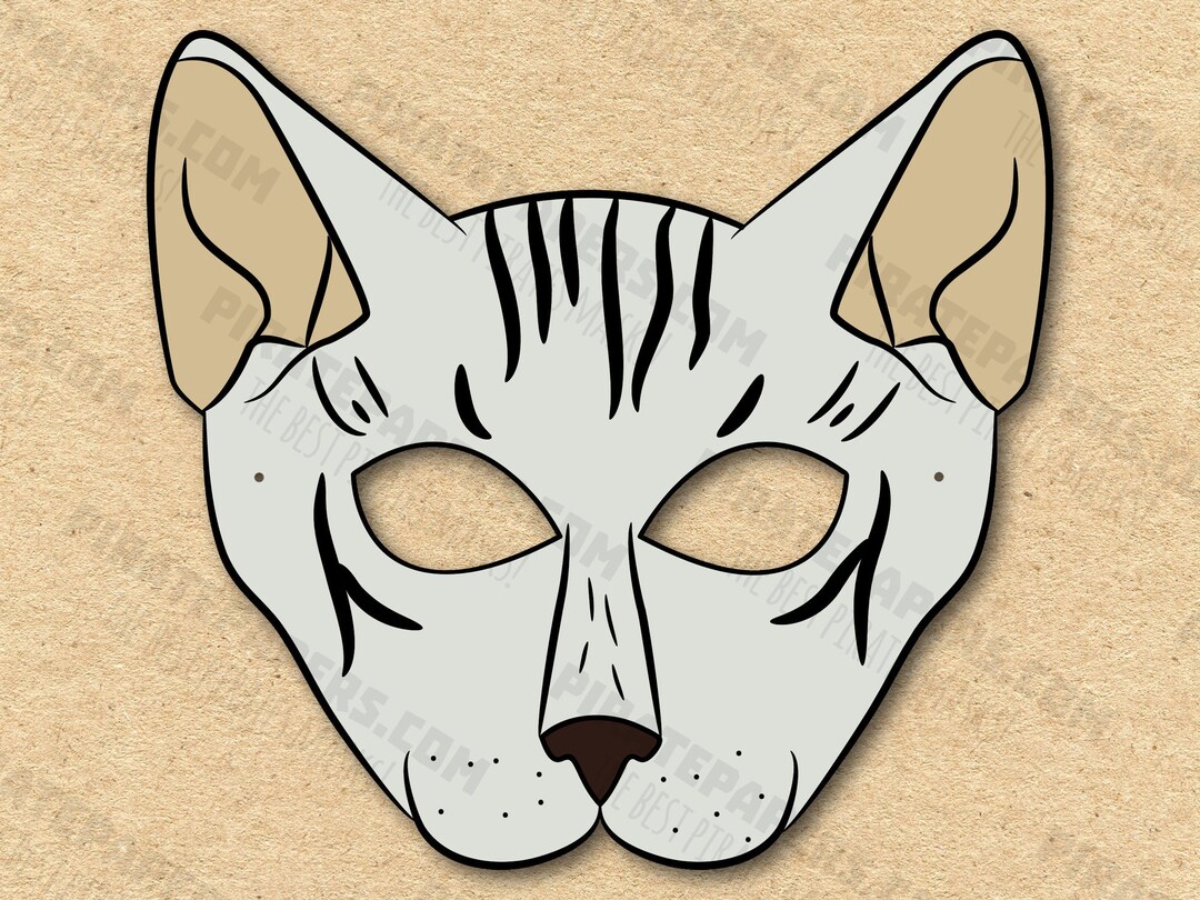 Cat Oriental Mask Printable Breed, Paper DIY for Kids and Adults. PDF ...