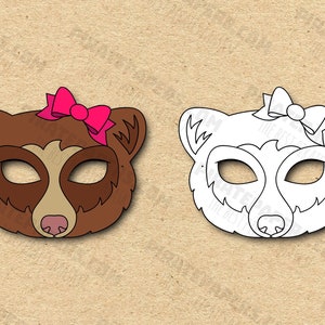 Bear-mother Masks Printable Color + Coloring (goldilocks and the Three ...