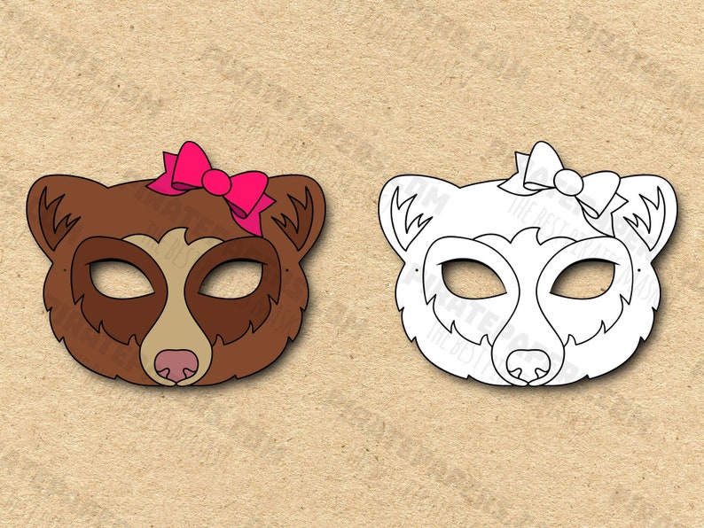 Bear-mother Masks Printable Color + Coloring (goldilocks and the Three ...